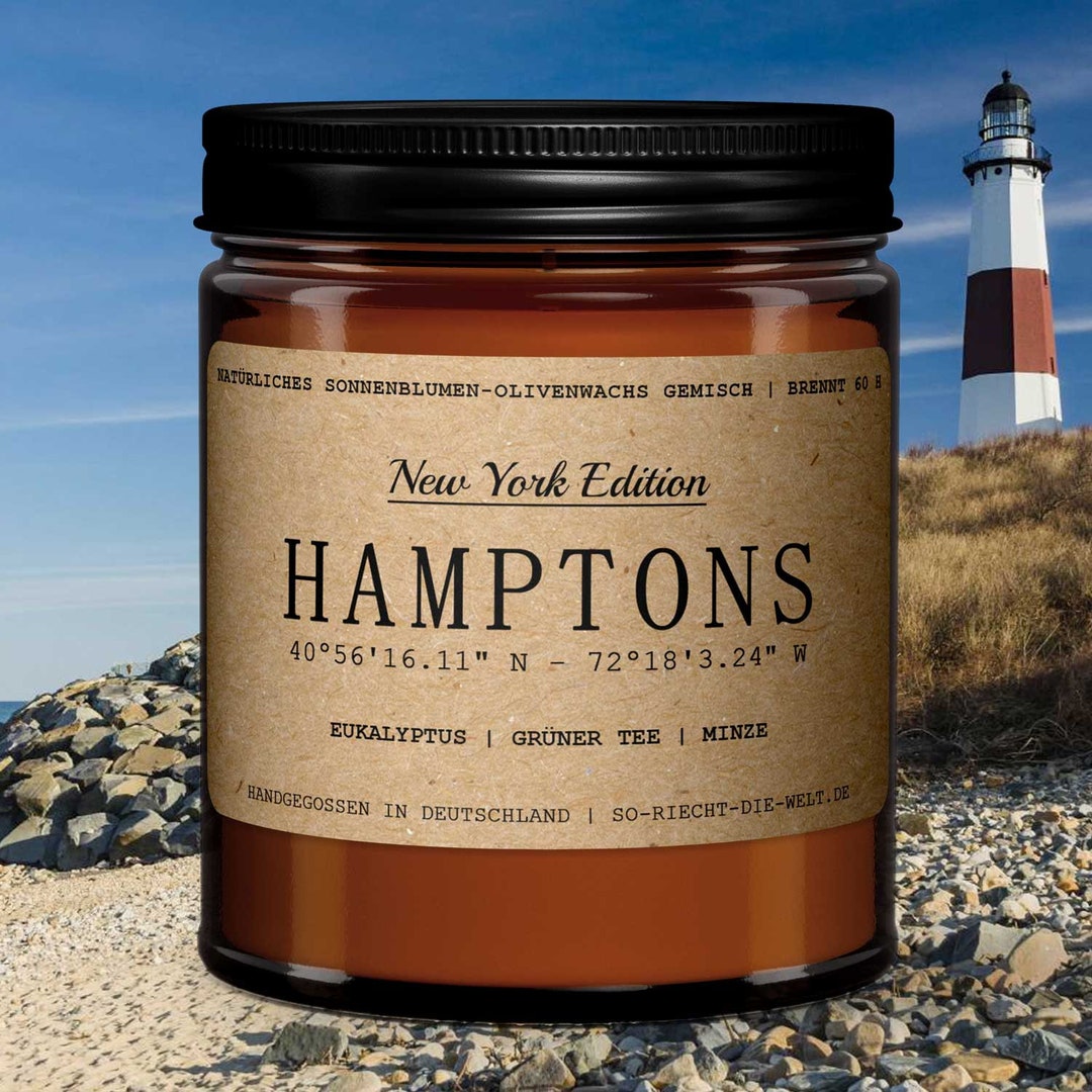 Hamptons Scented Candle New York Edition Eucalyptus Green Tea Mint - Etsy