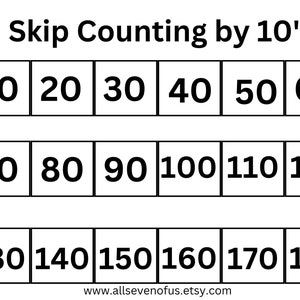 Skip Counting by 10's - Etsy