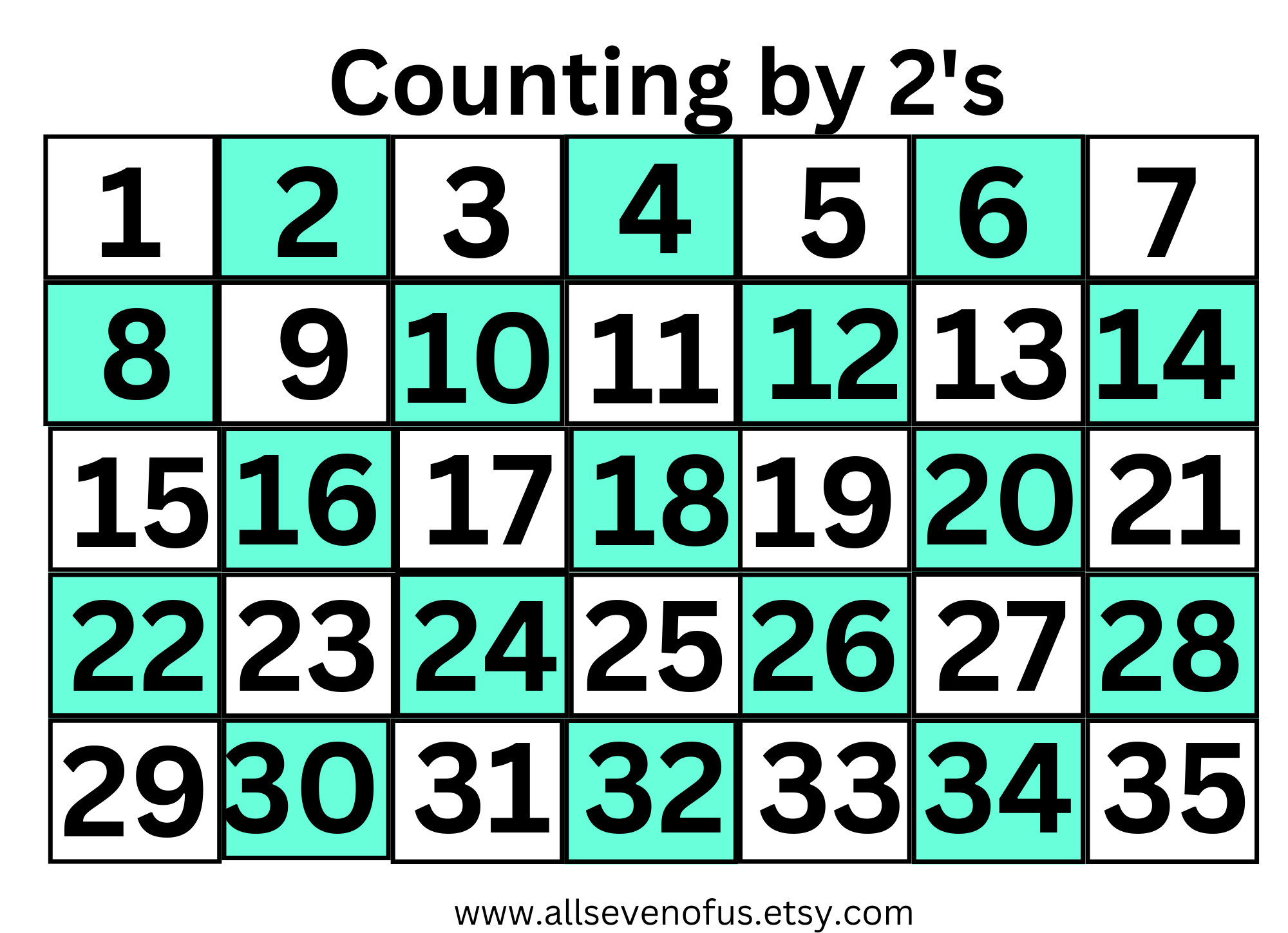 Skip Counting by 2's - Etsy