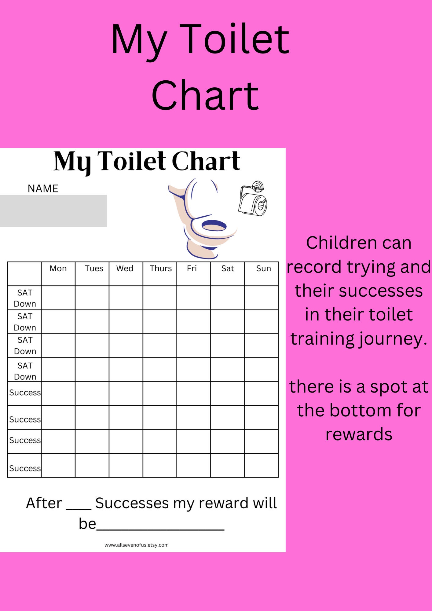 Toilet Training Chart - Etsy