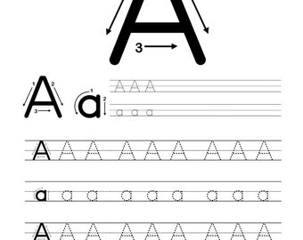 Letter Tracing Upper & Lower Case - Etsy