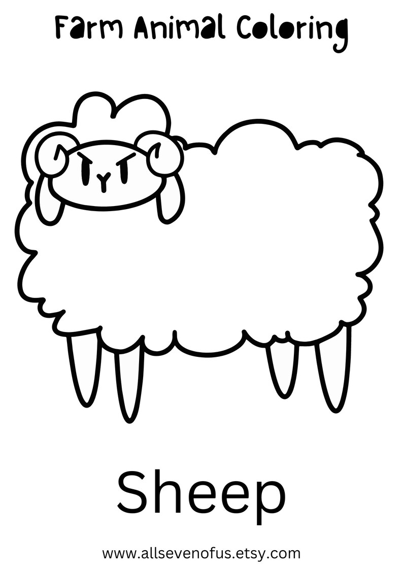 Farm Animal Worksheets - Etsy