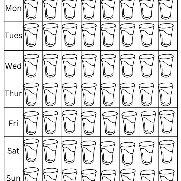 Drink Water Drinking Water Chart - Etsy