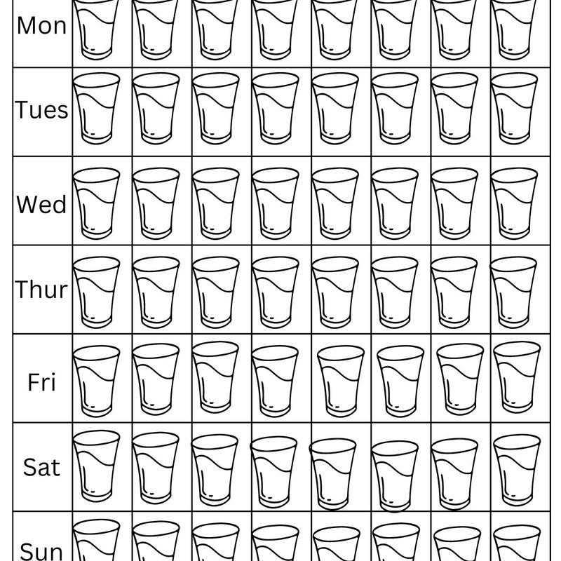 Water Drinking Chart - Etsy