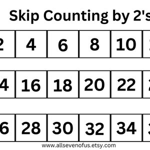 Skip Counting by 2's - Etsy
