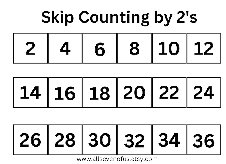 Skip Counting by 2's - Etsy