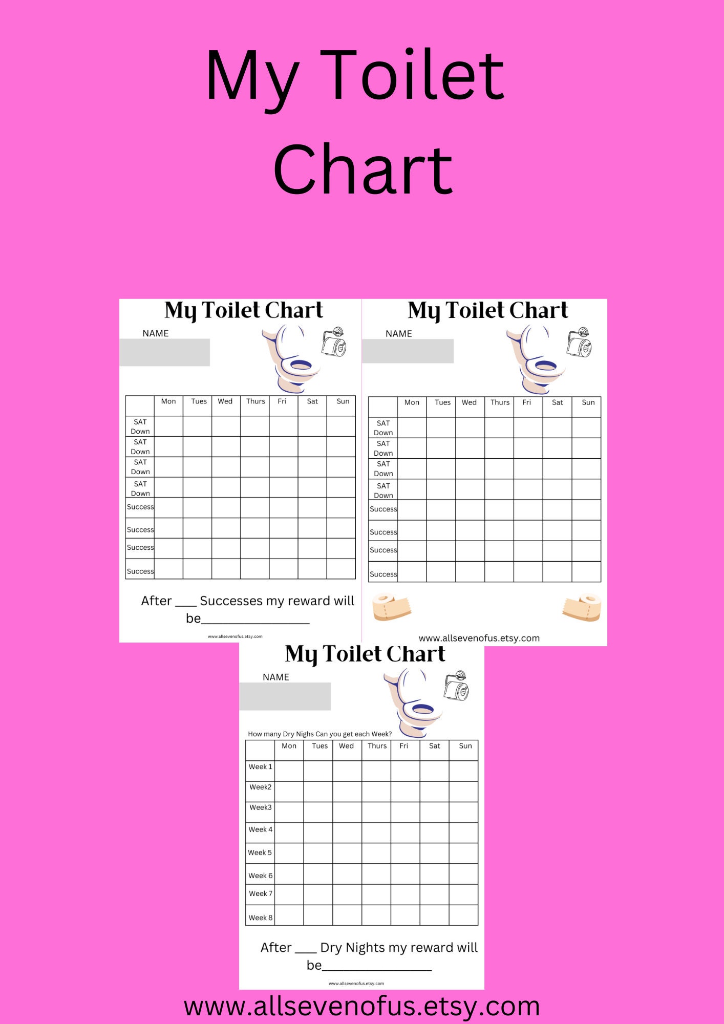 Toilet Training Chart - Etsy