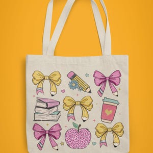 Teacher Coquette Bow PNG: Back to School Pencil Design (digital ...