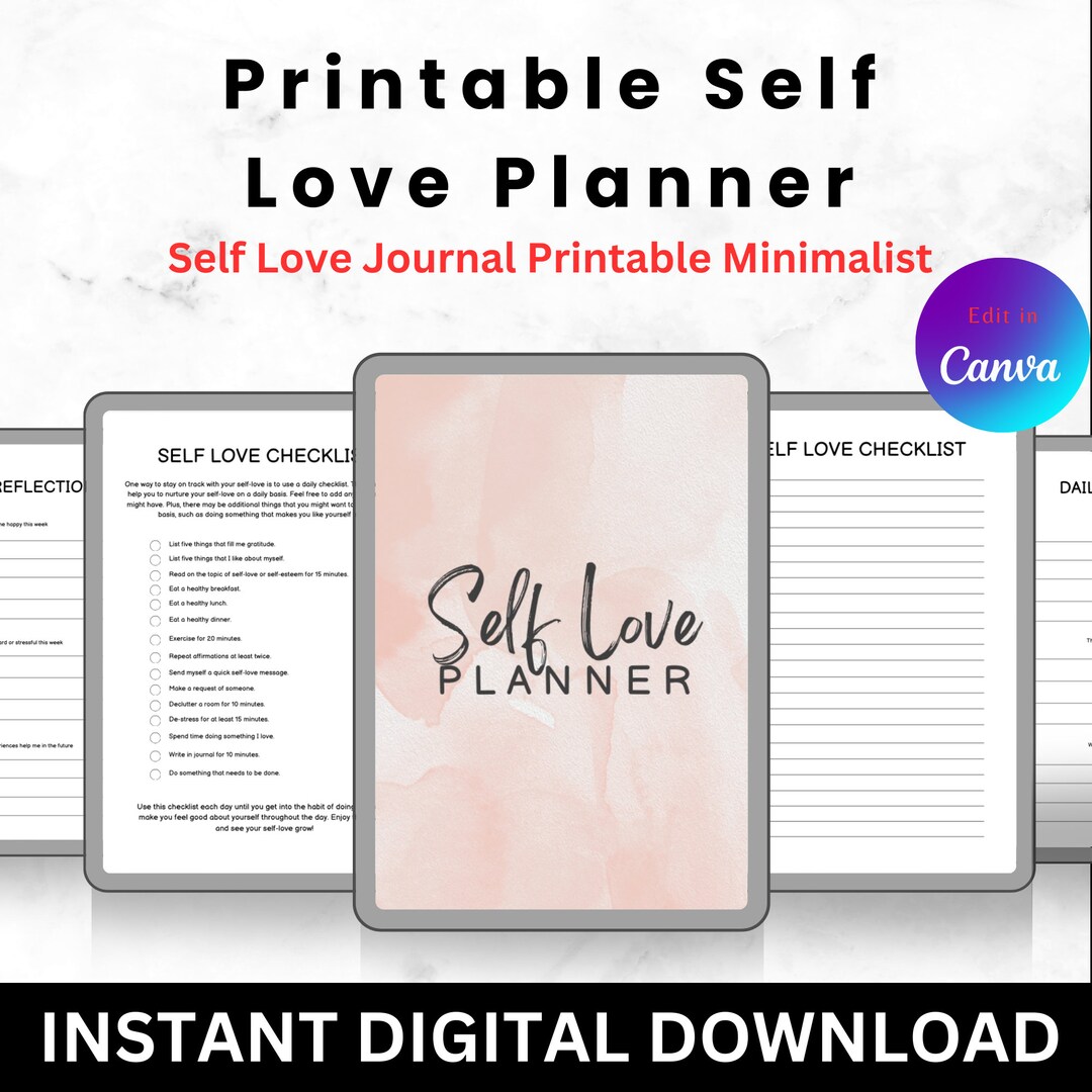 Self Love Journal, Printable Self Love Planner, Self Love Planner ...