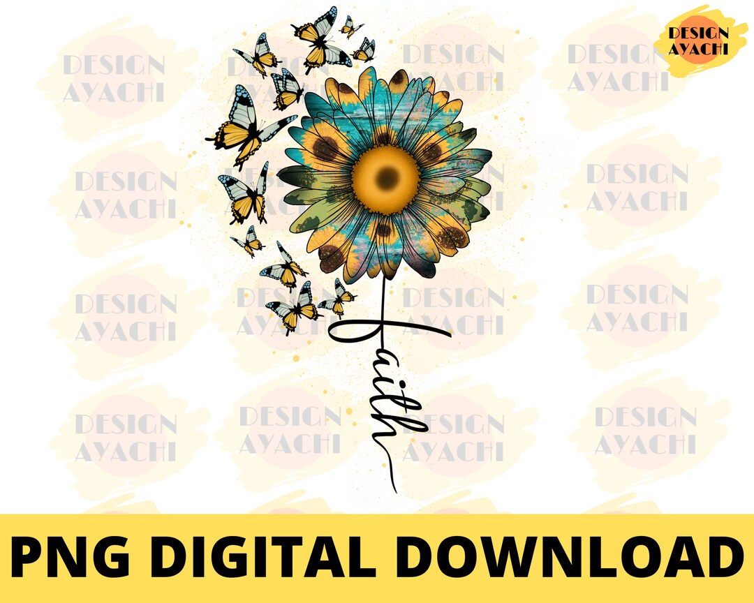 Faith Sunflower PNG - Sunflower Clipart , Christian Sublimation Design ...
