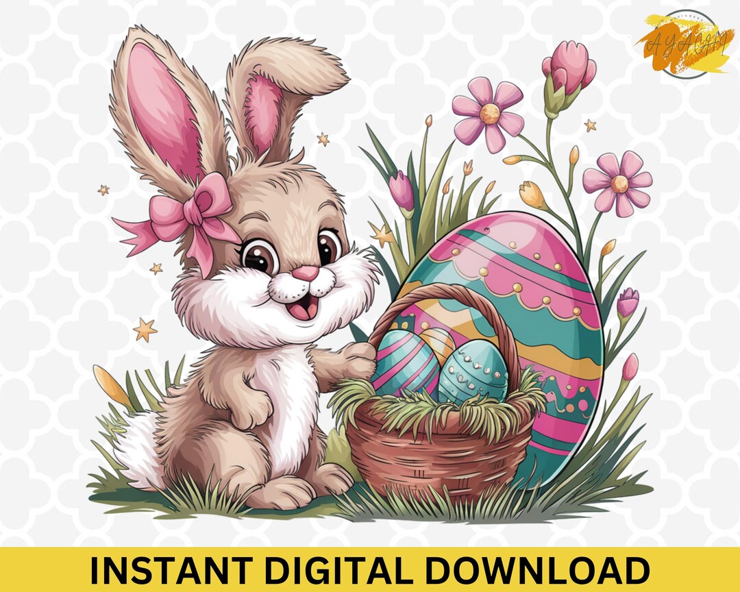 Easter Bunny PNG: Floral Coquette Rabbit, Grandmillennial Easter ...