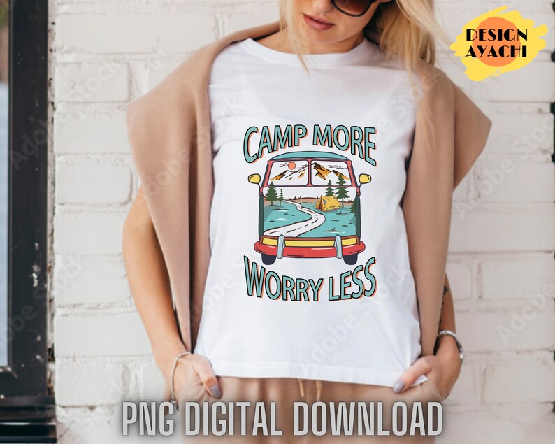 Camp More Worry Less PNG Camper Png Camping Png Camp Fire - Etsy