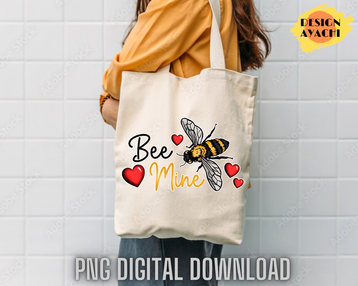 Bee Mine PNG Valentine Bee Png, Bee Surrounded by Dainty Hearts ...