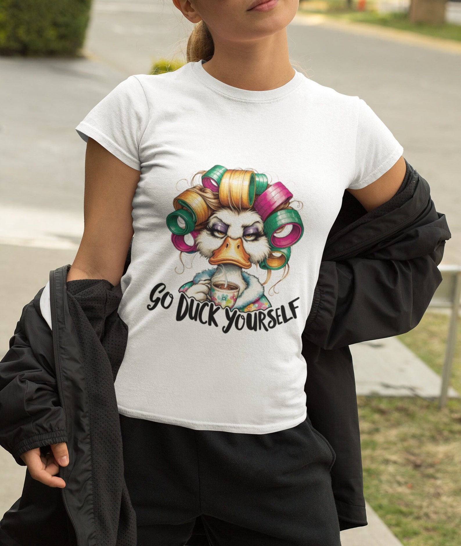 Go Duck Yourself PNG Watercolor Duck Sublimation Design Png, Funny Duck ...