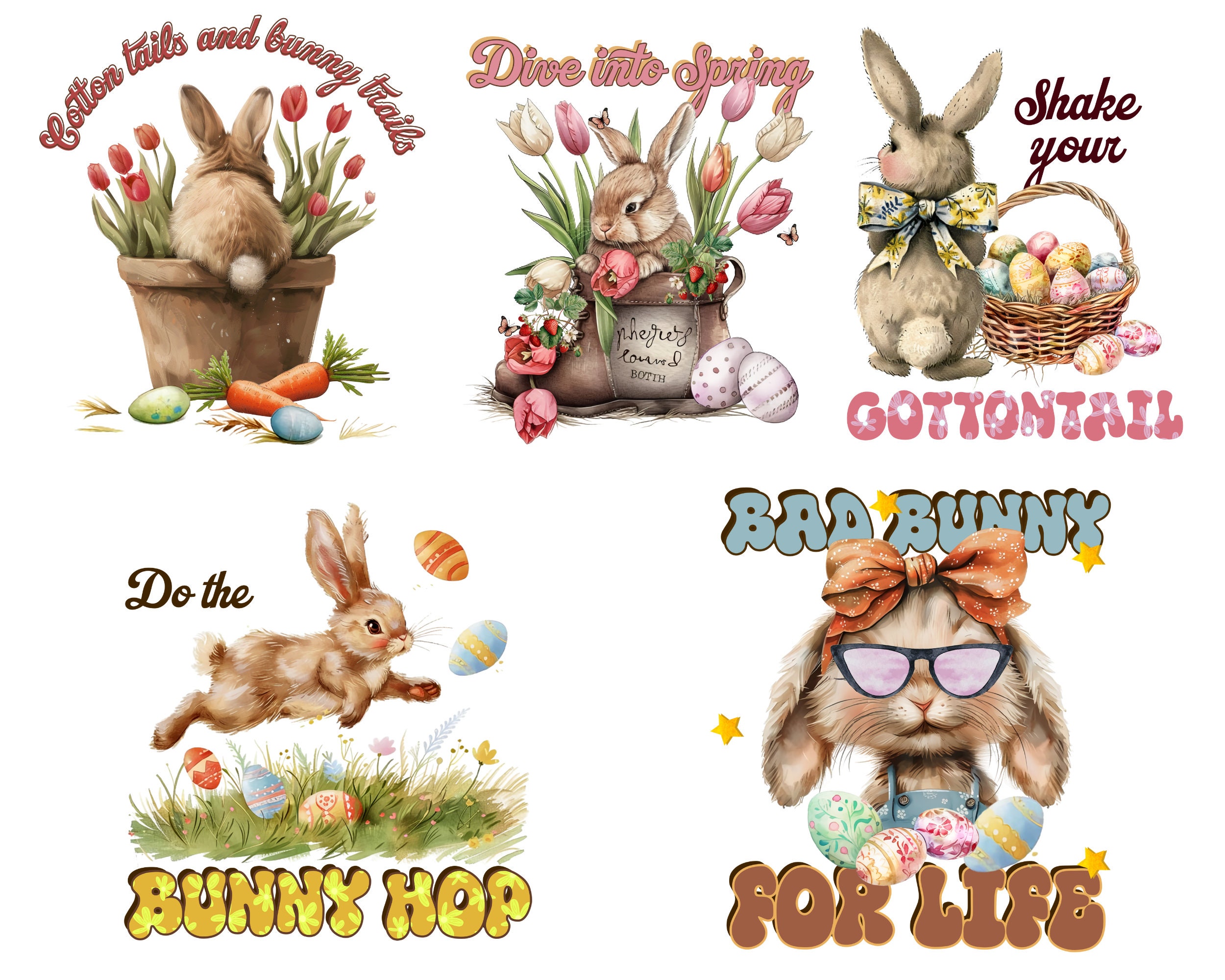 Easter Bunny Watercolor Clipart Bundle (digital Download) - Etsy
