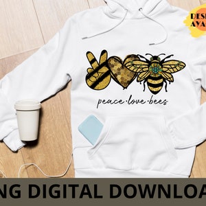 Peace Love Bees PNG - Bee Sublimation, Be Kind Png, Love Bee Png, Bee ...
