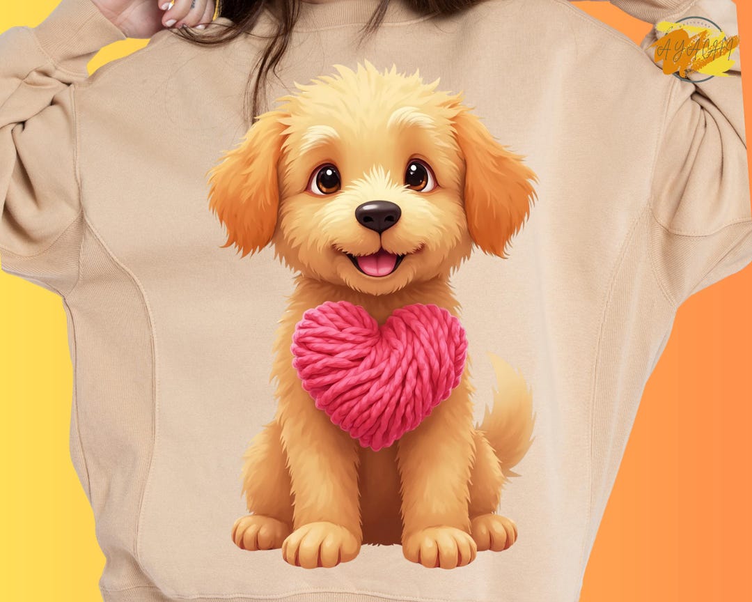 Goldendoodle Valentine PNG: Latch Hook Yarn Heart (digital Download) - Etsy