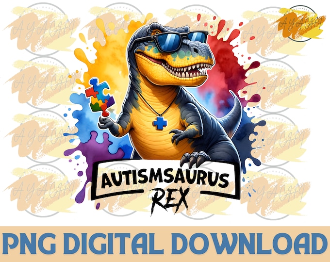 Autism Awareness PNG, Autism Autismsaurus Rex Dinosaur, Dinosaur Autism ...