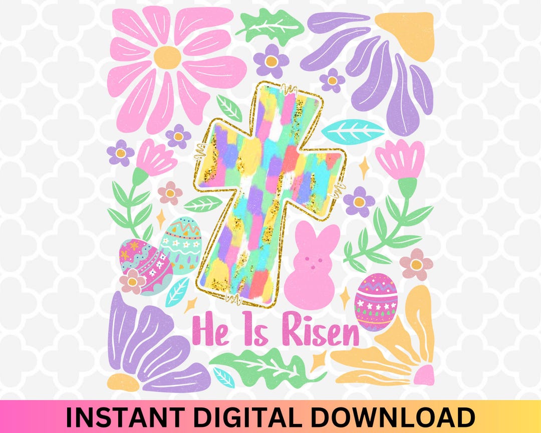 Christian Easter Graphics PNG - Floral Resurrection Png, Boho Christian ...