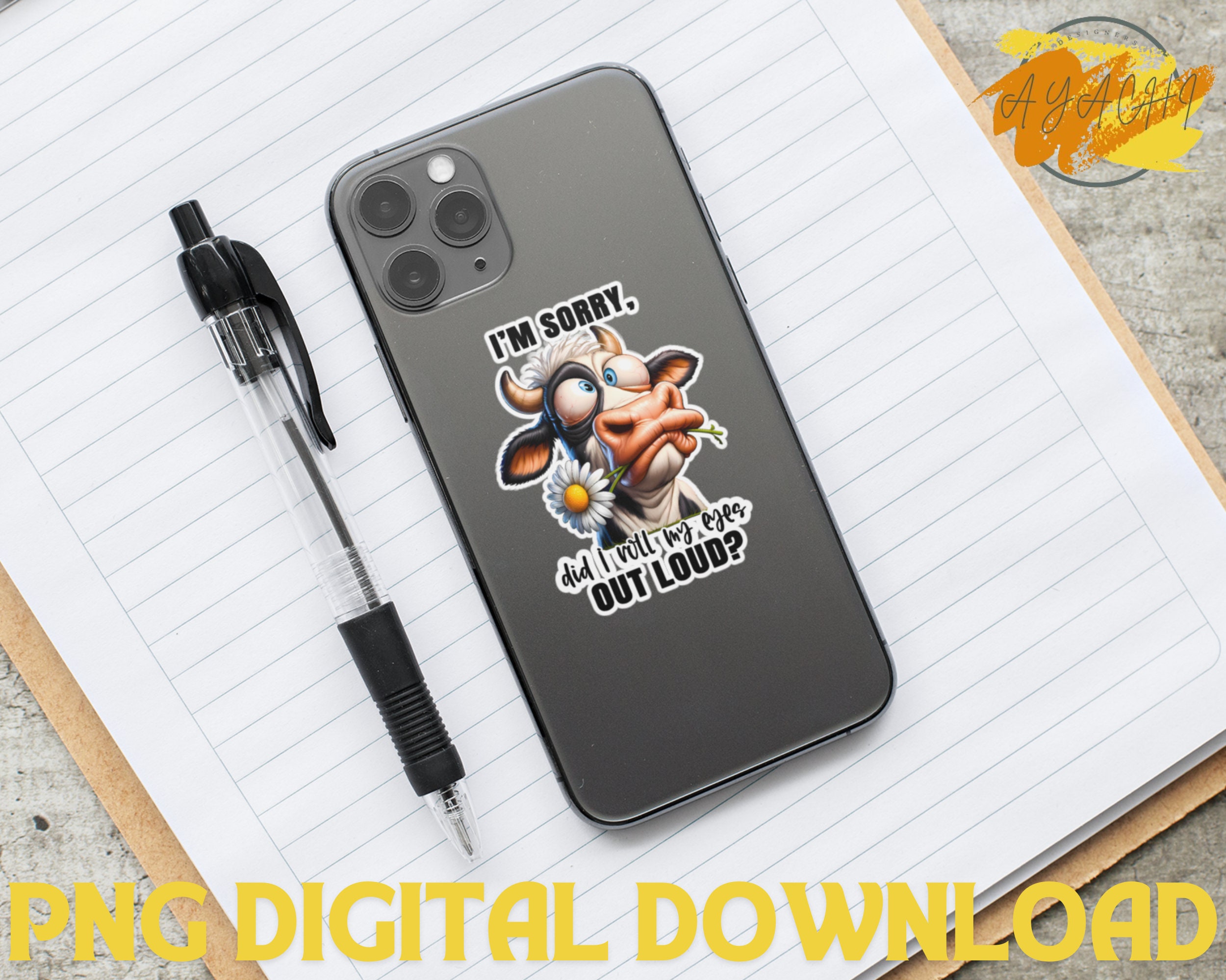 Sarcastic Cow PNG: Funny Quote Design (digital Download) - Etsy