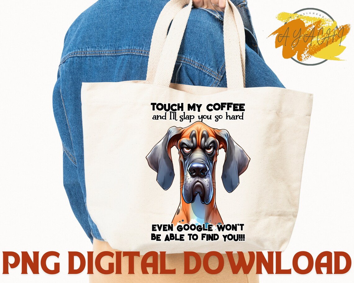Funny Dog Coffee Slap PNG - Sarcastic Sublimation Design (digital ...