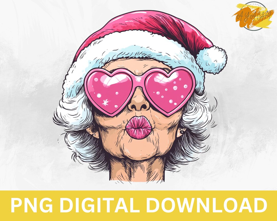 Funny Mrs. Claus PNG: Retro Christmas Sublimation (digital Download) - Etsy
