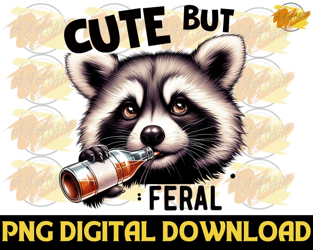 Cute but Feral PNG - Sarcastic Snark Racoon Png , Summer Raccoon Meme ...