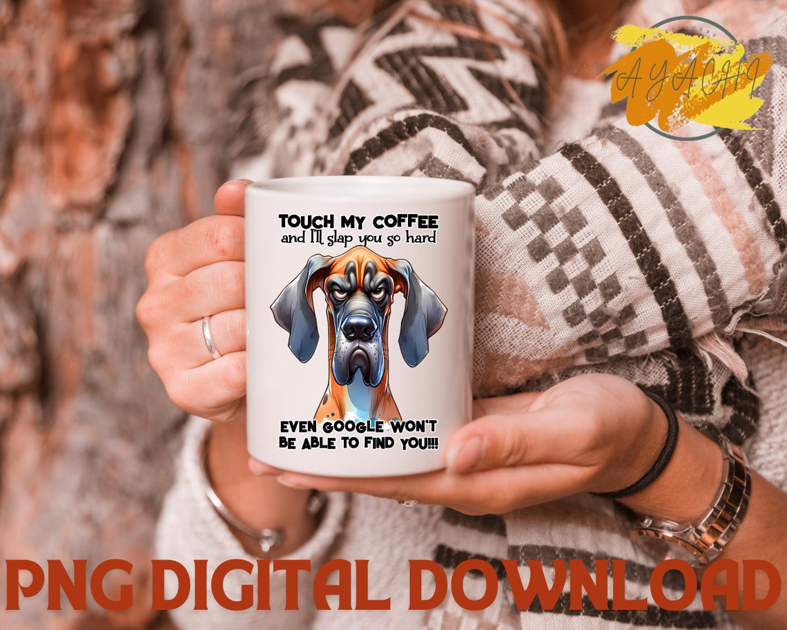 Funny Dog Coffee Slap PNG - Sarcastic Sublimation Design (digital ...