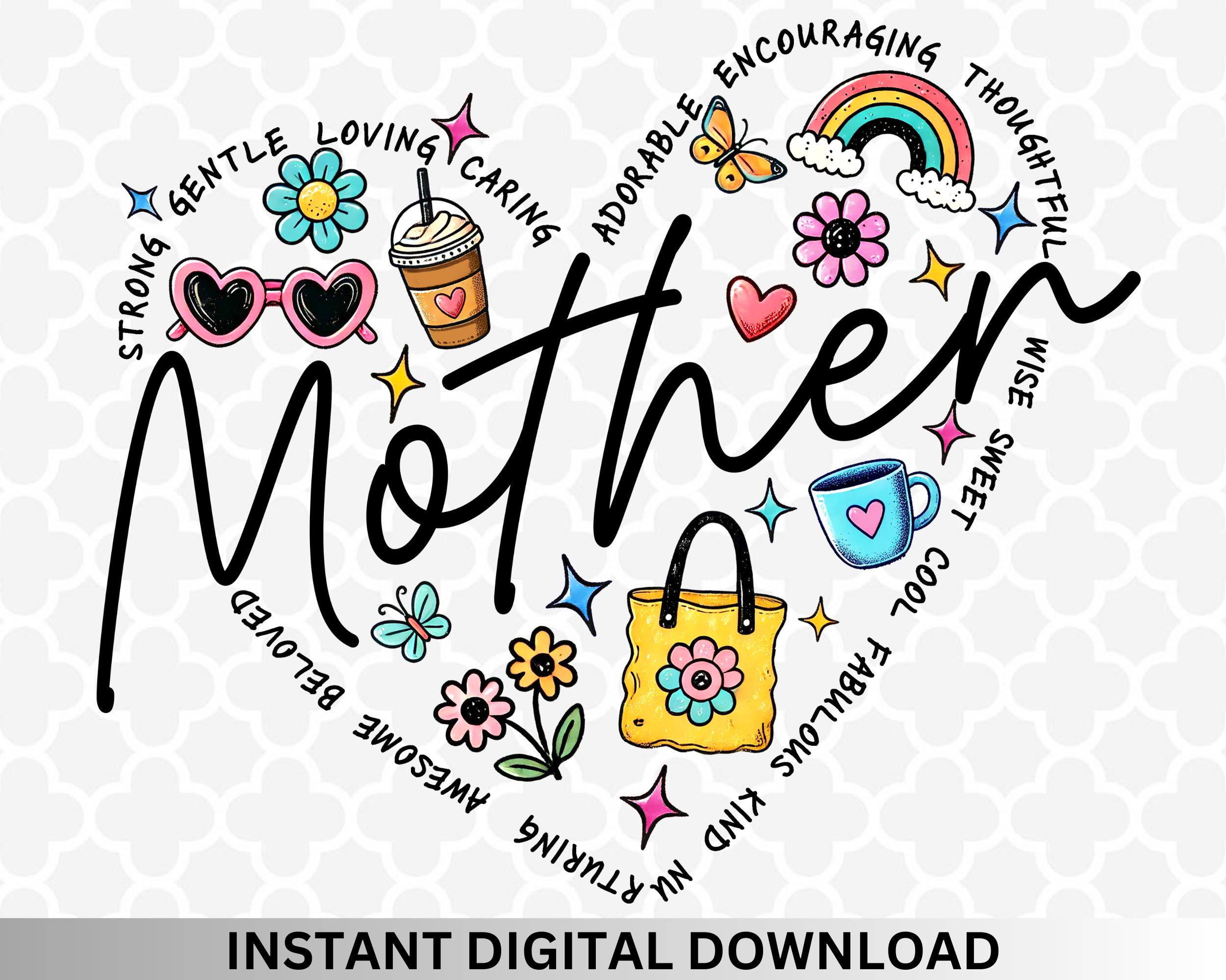 Retro Mama Heart PNG: Mother's Day Design (digital Download) - Etsy