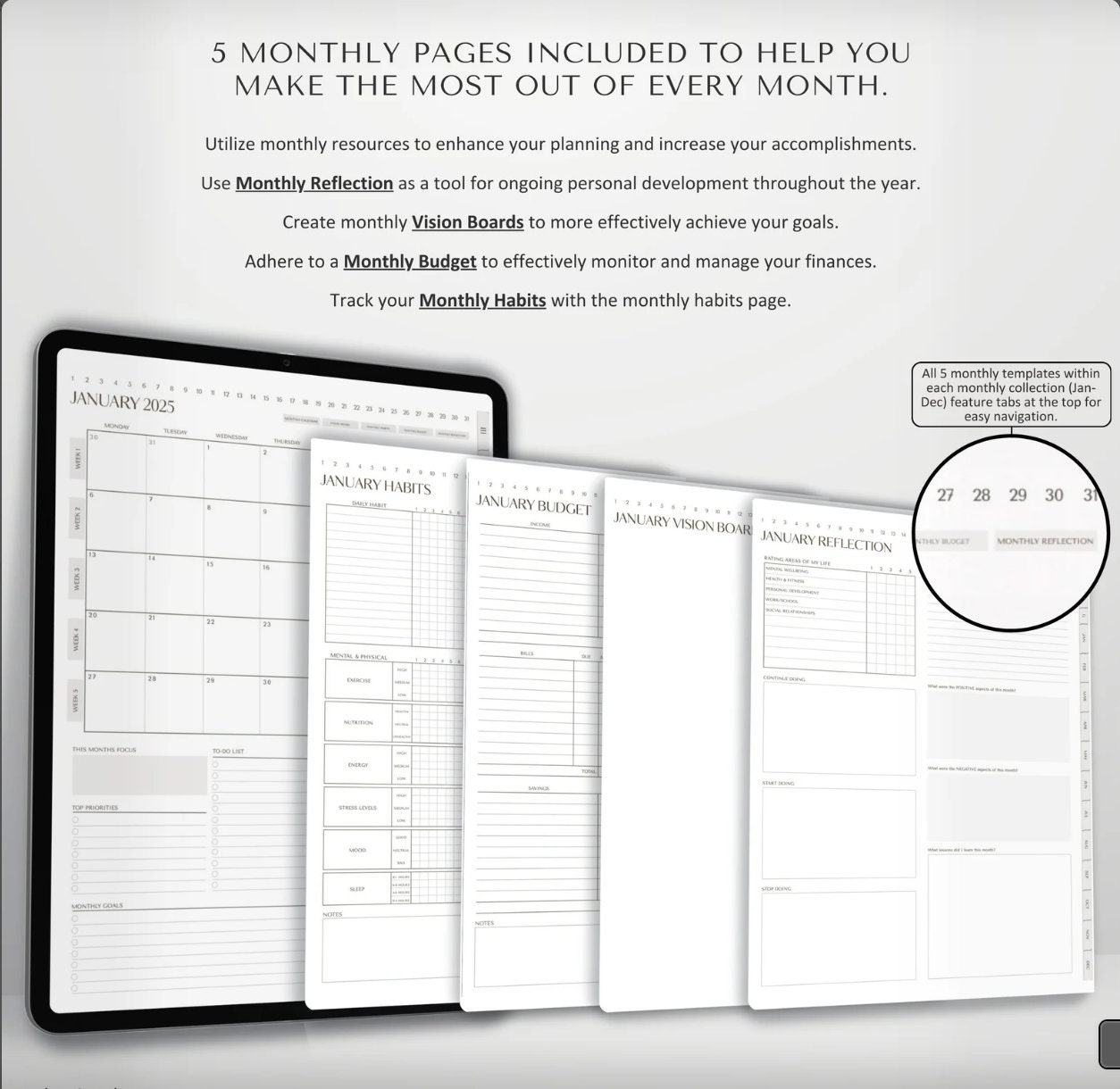 2025 Digital Planner BUNDLE, Digital Goodnotes Planner, ADHD Digital ...
