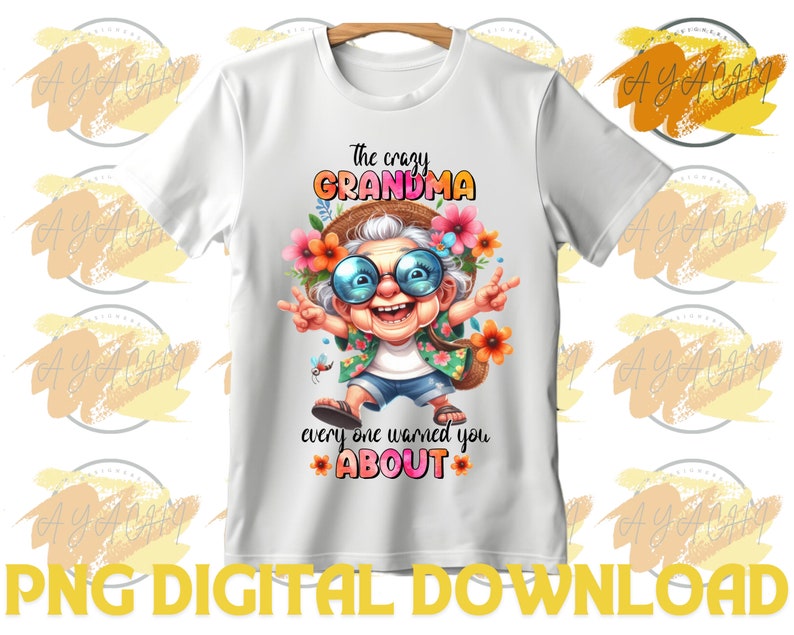 Crazy Grandma PNG: Funny Mother's Day Design (digital Download) - Etsy