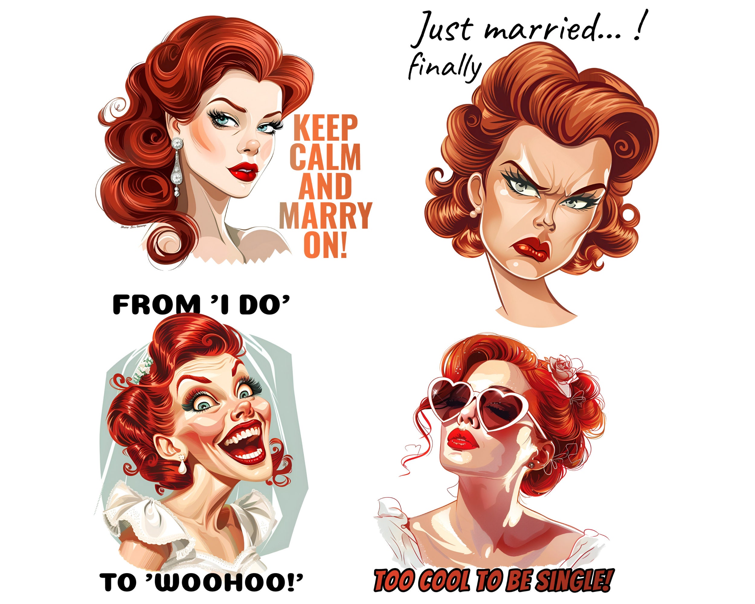 Funny Bride Bundle PNG Sarcastic Bride Quotes, Wedding Day Clipart Png ...