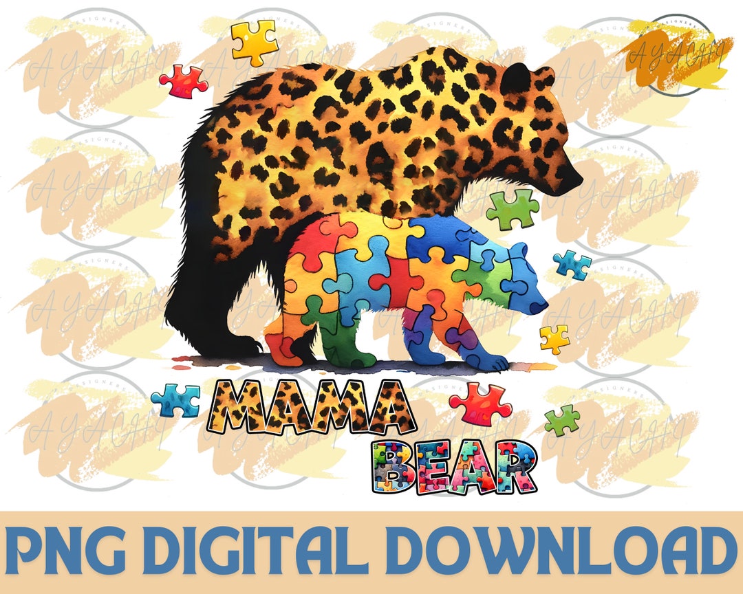 Mama Bear Autism PNG - Bear Mama Png , Autism Awareness Png , Autism ...
