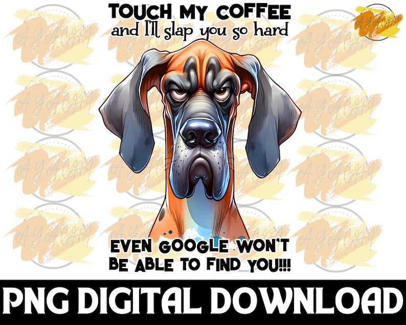 Funny Dog Coffee Slap PNG - Sarcastic Sublimation Design (digital ...