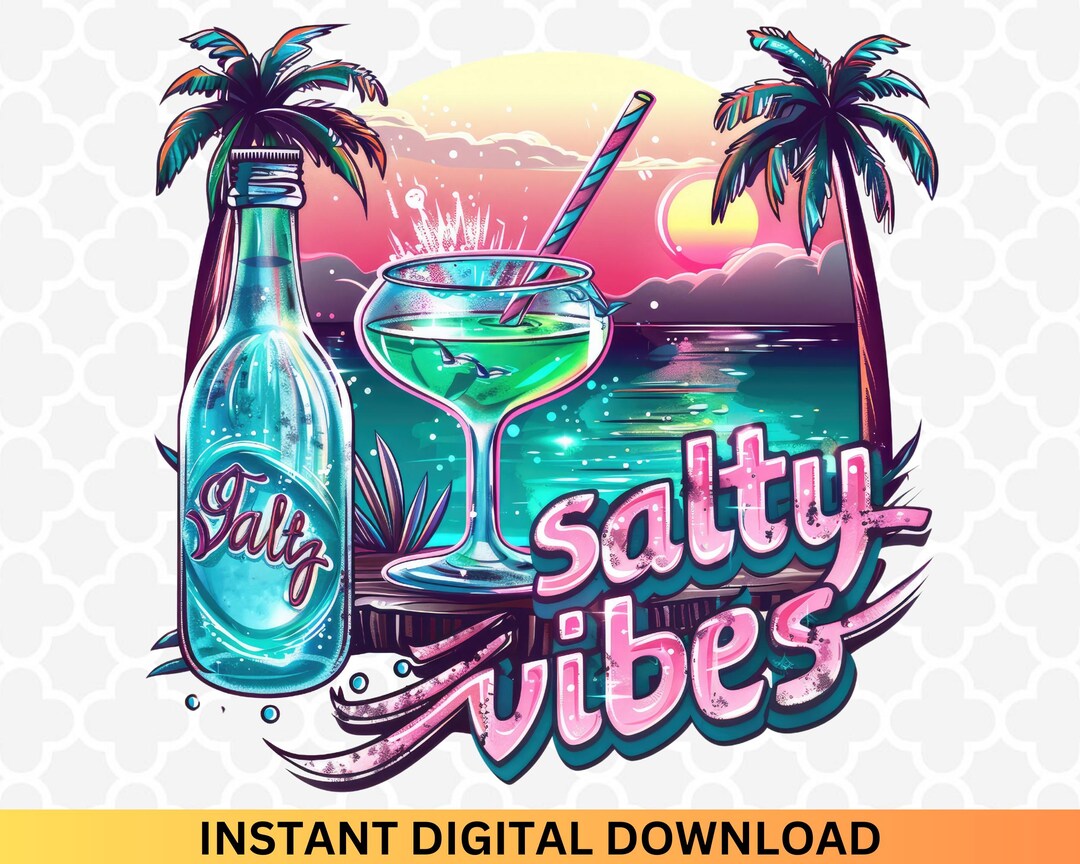 Salty Vibes PNG - Varsity Png, Summer Vibes Png, Aesthetic Png, Summer Beach Png, Salty Summer ...