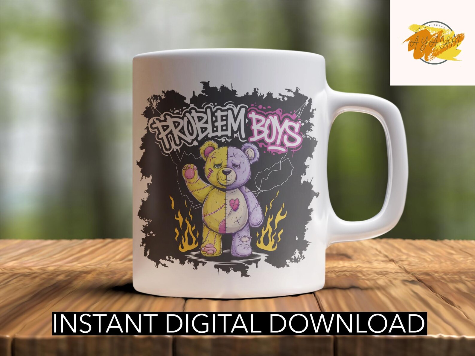 Voodoo Teddy Bear PNG: Problem Boys Sublimation Design (digital ...