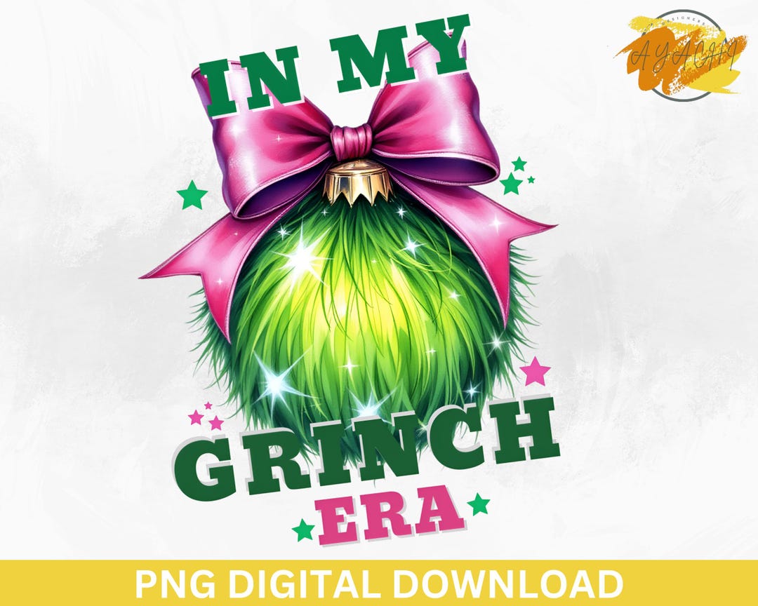In My Grinch Era Clipart: Christmas Cartoon PNG (digital Download) - Etsy