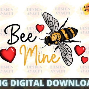 Bee Mine PNG - Valentine Bee Png, Bee Surrounded by Dainty Hearts ...
