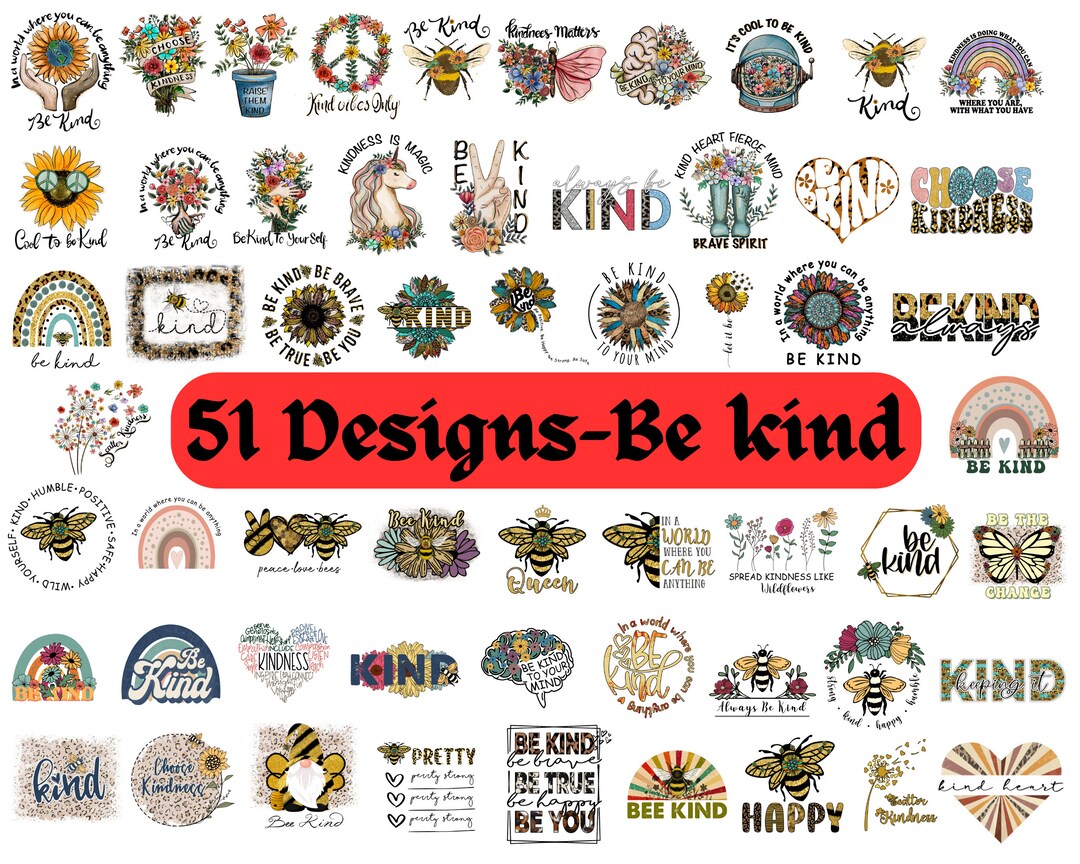 Be Kind Coaster PNG Cute Bundle , Bee Kind Designs Png , Bee Cricut ...