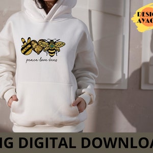 Peace Love Bees PNG - Bee Sublimation, Be Kind Png, Love Bee Png, Bee ...