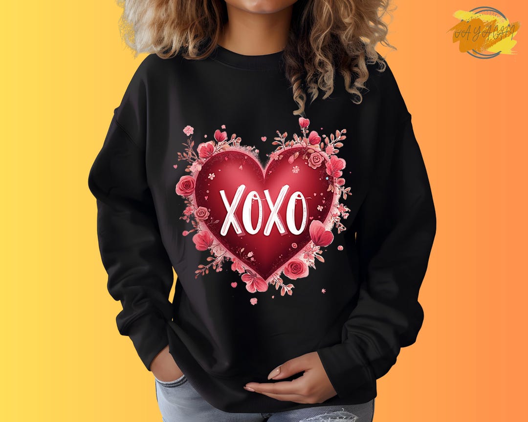 Preppy XOXO Valentine's Day PNG: Pink Red Heart Coquette Sublimation ...