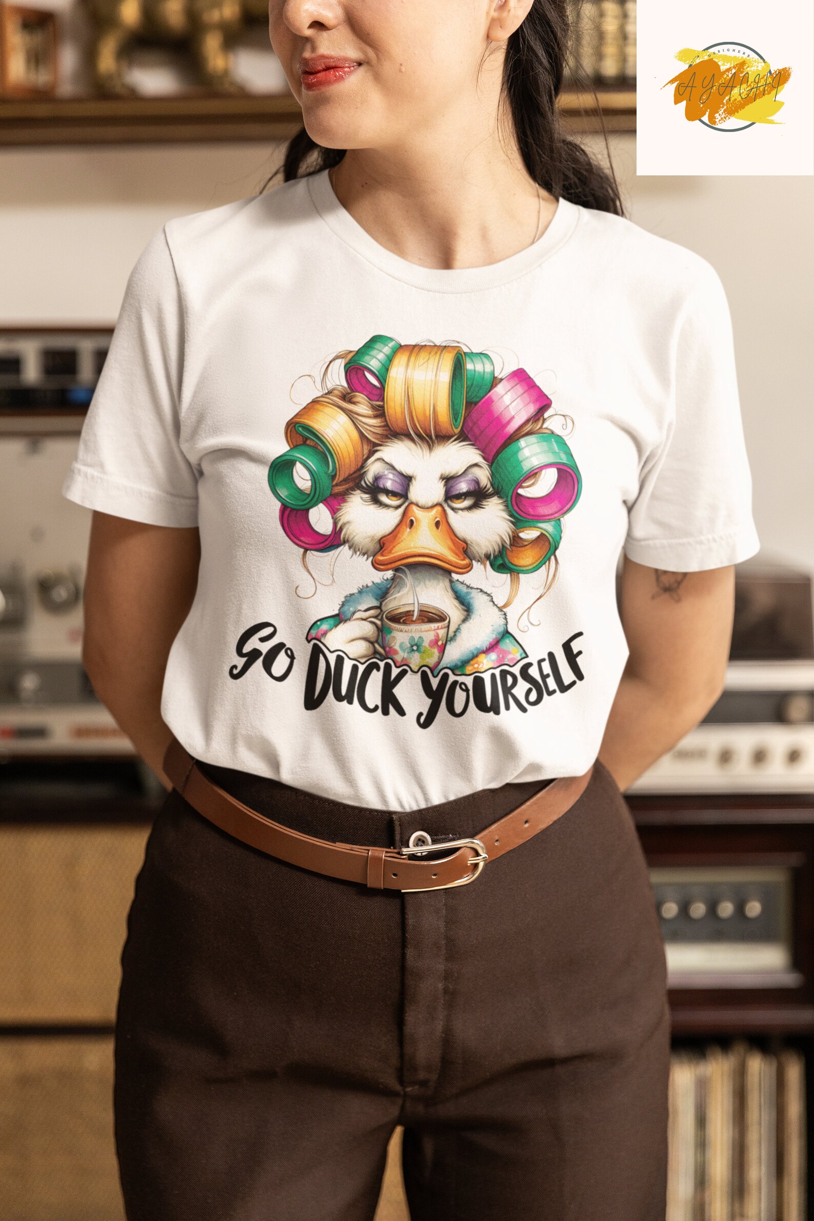 Go Duck Yourself PNG Watercolor Duck Sublimation Design Png, Funny Duck ...