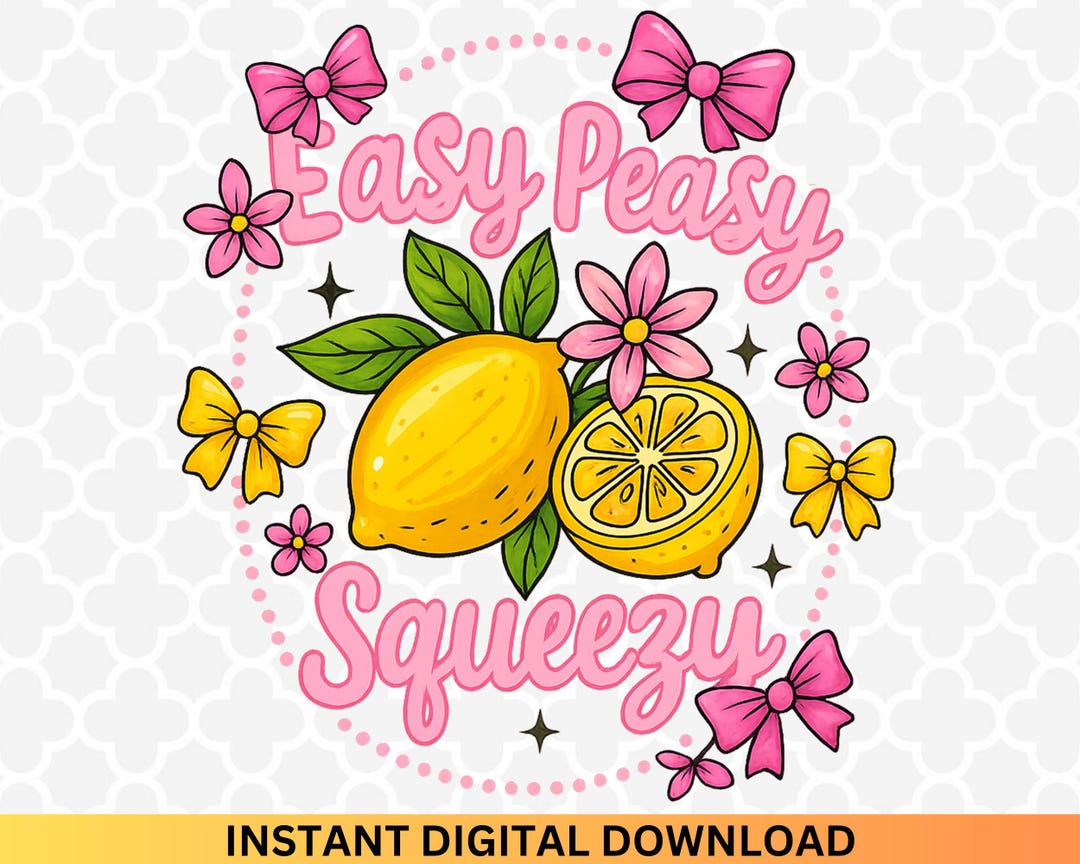 Preppy Lemon Summer PNG: Retro Coquette Bow Sublimation (digital ...