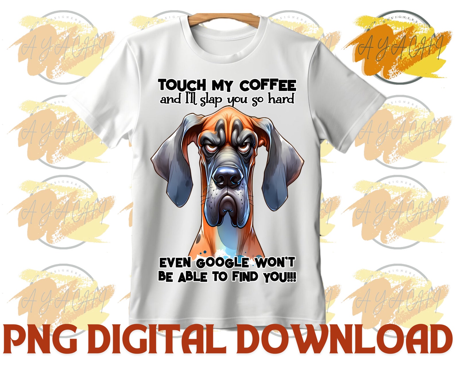 Funny Dog Coffee Slap PNG - Sarcastic Sublimation Design (digital ...