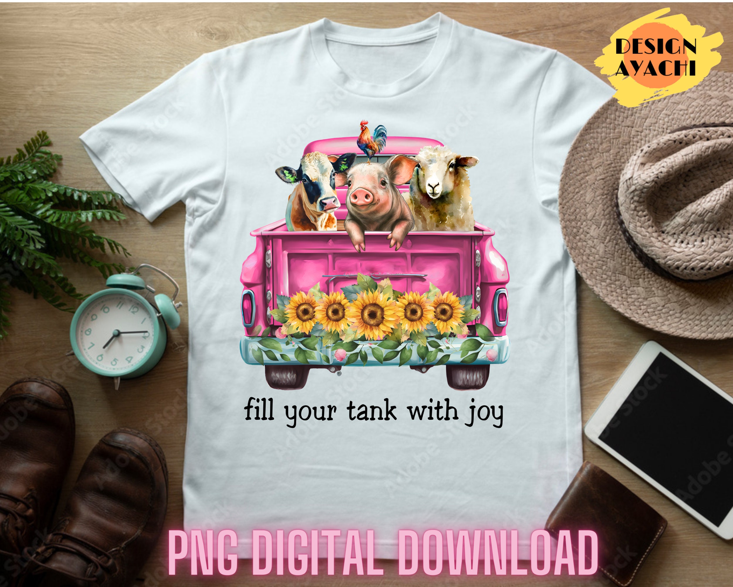 Farm Animals PNG Pig, Cow, Chicken, Sheep Png, Western Farm Sublimation ...