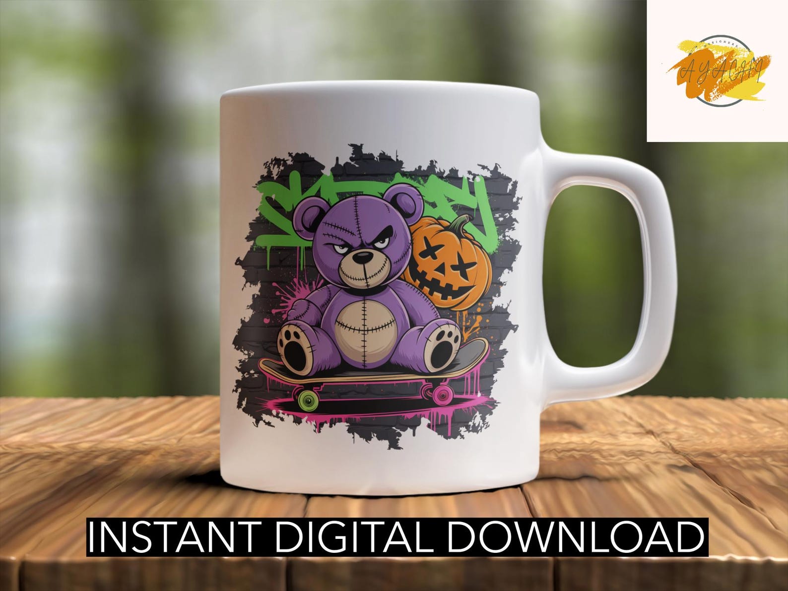 Voodoo Bear PNG: Scary Teddy Bear Halloween Clipart (digital Download ...