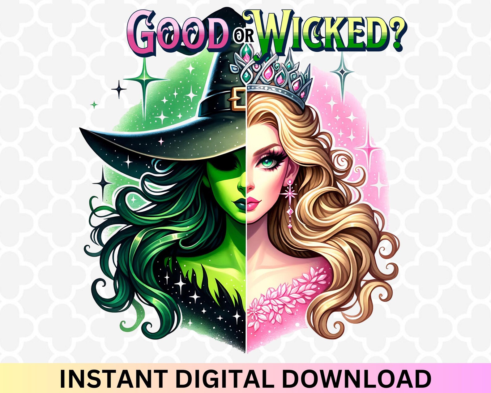Good or Wicked Witch PNG: Pink and Green Coquette (digital Download) - Etsy