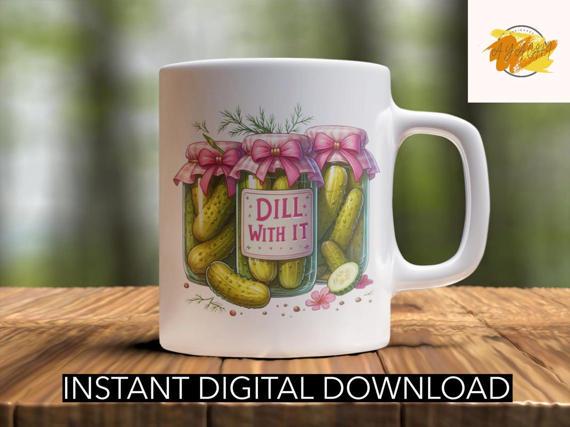 Coquette Dill With It PNG: Pickle Jars & Pink Bows (digital Download ...