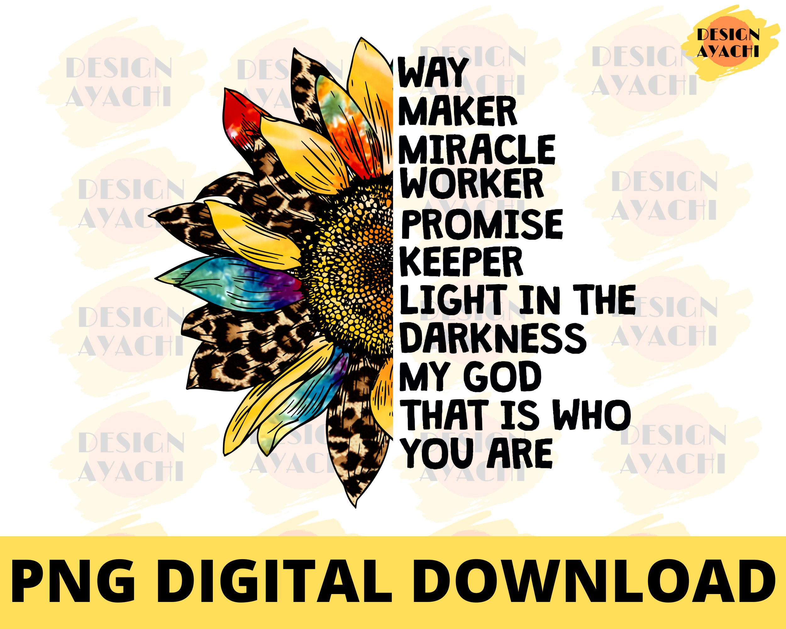 Sunflower Faith PNG: Religious Quote, Positive Affirmations (digital ...