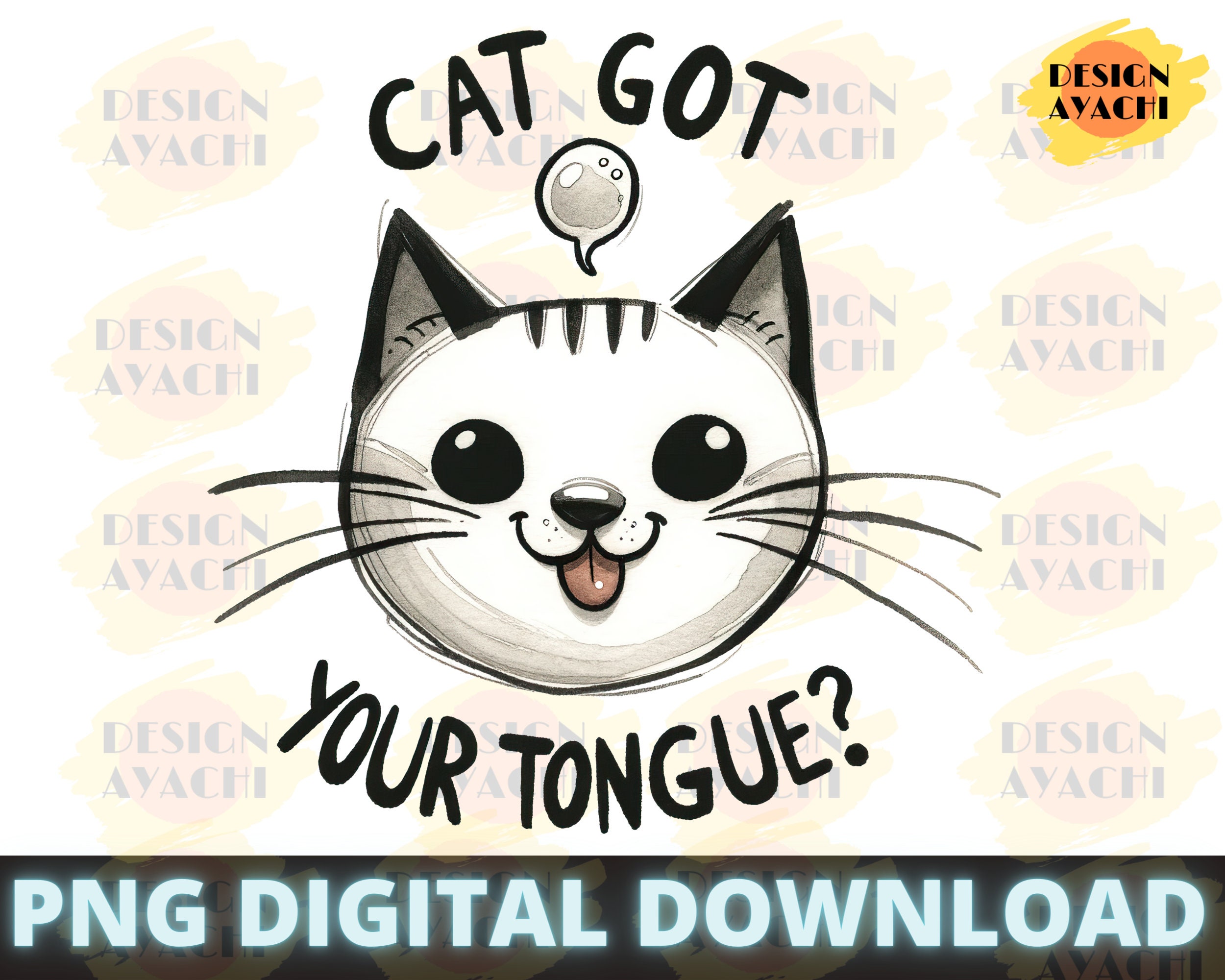 Cat Got Your Tongue PNG Cat Face Png, Cat Head Png, Cat Lover Png ...